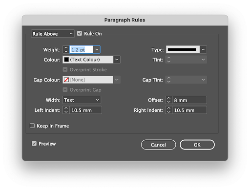 How to Use InDesign Paragraph Rules with StudioCraft App – CreateTOTALLY