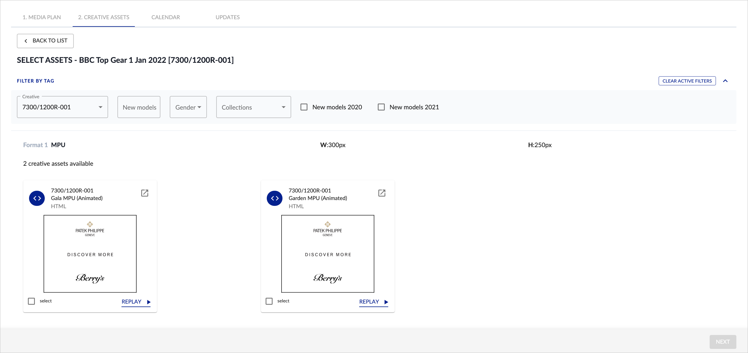 Select Assets for Creative Allocation – CreateTOTALLY